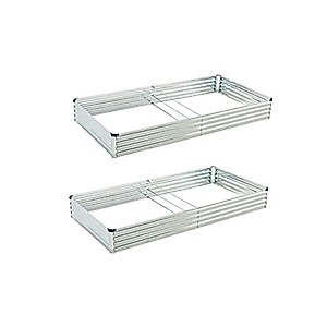 DIIYIV Galvanized Raised Garden Bed,Planter Raised Beds,Outdoor Garden Boxes,Large Metal Planter Box for Vegetables Flowers Herb,1 Pack 2pcs 8x4x1FT