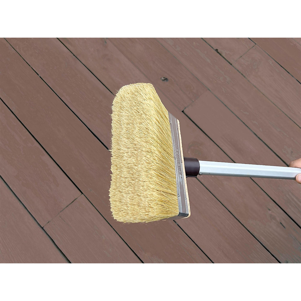 Deck Brush Stain Applicator by Magimate - Thick Soft Large Paint Brush Head with Threads for Extension to Apply Stain and Sealers on Wood Deck Floor Fence Walls - 7 Inch Wide
