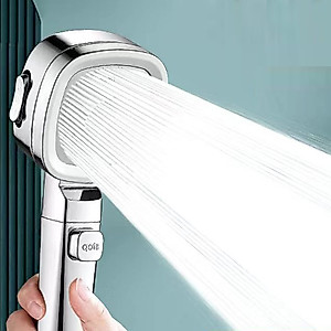 IOUHAPPY High Pressure 4-mode Handheld Shower Head Filtered Shower Head, One-key Stop Water Shower Heads with Handheld Spray, Extra Long 79 Inch Stainless Steel Hose, Wall & Overhead Brackets
