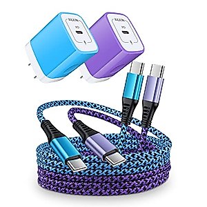 4pack-6 Ft USB C Wall Charger with USB-c to USB-c Fast Charging Cable for Samsung Galaxy A04s A03s A02s A12 A13 5g A20 A32 A51 A52 A53 S22 S21 S20 S10, 20 W Usbc Power Adapter Block Type C to C Cords