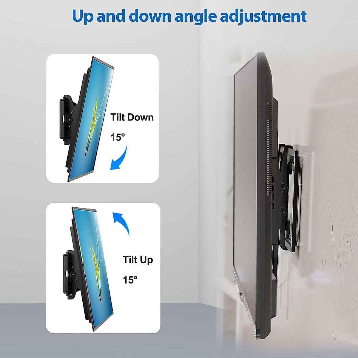 GLWIXY Tilt TV Wall Mount Bracket for Most 32-68 Inch TVs,Universal TV Mount Max VESA 400 x 400mm with Loading Capacity 132lbs, 40 42 43 50 55 58 60 Incn Low Profile Flat Wall Mount TV Bracket