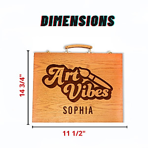 American Laser Crafts Painting, Drawing & Art Supplies with Personalized Wooden Art Case for Kids 6-8 and 9-12 - Art Set, Paint Set, and Drawing Pencils Set for Boys and Girls