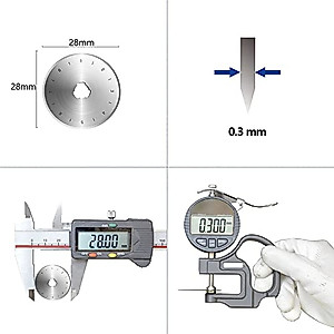 Kingsource SKS-7 Titanium Coated 10 Packs 28mm Pack Rotary Cutter Blades Replacement for Fits Olfa, Fiskar, Martelli, Truecut Cutter Patchwork Tool, Perfect for Cuts Fabric, Sewing, Leather and Paper