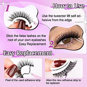 wiwoseo False Eyelashes Colorful Russian Strip Lashes Colored Faux Mink Lashes Natural Wispy Fluffy 18MM 3D Effect Color Fake Eyelashes for Festival 10 Pairs Pack