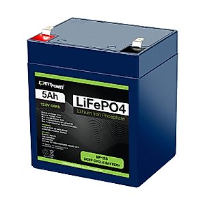 ExpertPower 12V 5Ah Lithium LiFePO4 Deep Cycle Rechargeable Battery | 2500-7000 Life Cycles & 10-Year Lifetime | Built-in BMS