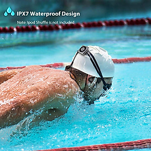 Avantree Secure Fit Underwater Waterproof Earbuds for Swimming, Wired Sports Headphones for Gym Running Diving Surfing, IPX7, Short Cord with Over The Ear Hook and 6 Pair Soft Earphones Tips - TR509