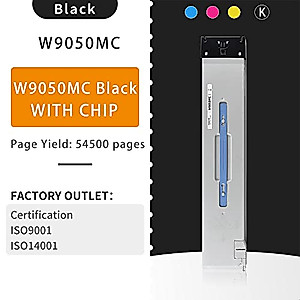 kooway Remanufactured W9050 W9050MC Black Toner Cartridges Replacement for HP MFP E87640 E87650 E87660 - 54500 Pages 1 Pack