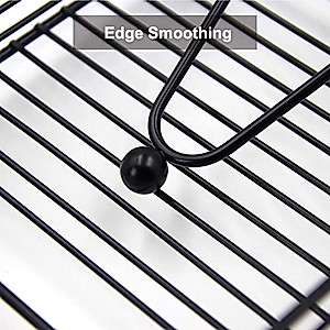 Napkin Holder for Table, Simple Design Black Iron Napkin Holder, Napkin Holders for Paper Napkins, Elegant Flat Paper Napkin Holder for Table, Kitchen, Countertops & Outdoor Tables，Line 7”x 7”