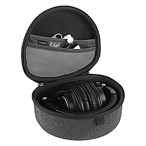 Geekria Shield Headphones Case Compatible with Audio-Technica ATH-M50X, ATH-M50XBT2, ATH-M50XBT, ATH-M50 Case, Replacement Hard Shell Travel Carrying Bag with Cable Storage (Dark Grey)