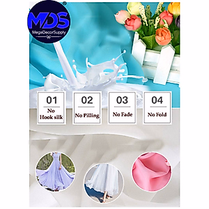 MDS Pack of 5 Yard Bridal Solid Chiffon Fabric for Merry Christmas Xmas New Year Party Home Decorations, Costume, Dress, DIY, Crafts, Silky Light Weight Drapery Fabrics 44" Width - Red