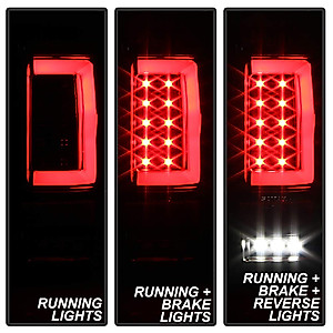 ACANII - For 2004-2008 Ford F150 LOBO Styleside Black Housing LED Tube Tail Lights Brake Lamps Driver & Passenger Side