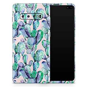DesignSkinz Watercolor Cactus Succulent Bloom V9 Protective Vinyl Decal Wrap Skin Cover Compatible with The Samsung Galaxy S20 (Screen Trim & Back Glass Skin)