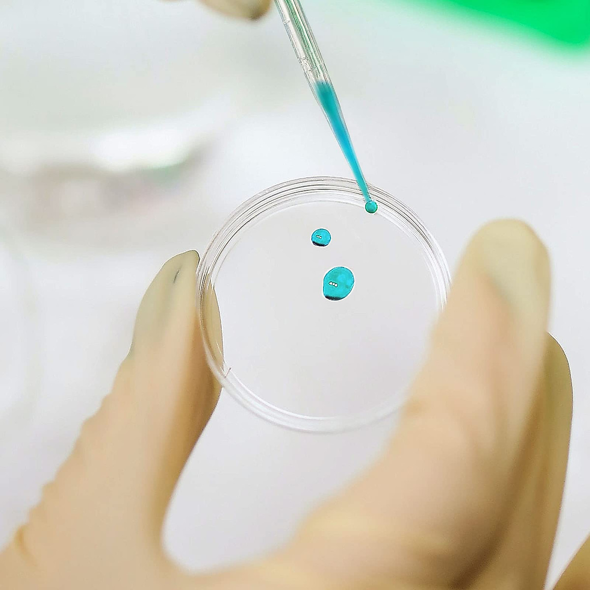 SEUNMUK 80 Pack Dia 90mm x 15mm Plastic Petri Dishes with Lid, Sterile Petri Dishes, Lab Petri Dishes with 200 PCS 3ml Transfer Pipettes for School and Laboratories