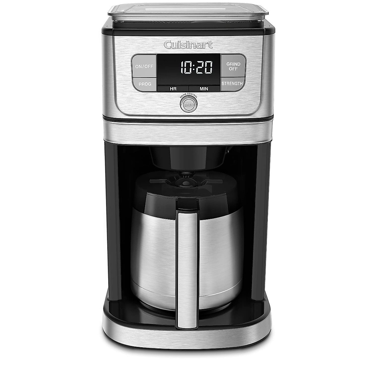 Cuisinart DGB850 Fully Automatic Burr Grind and Brew Thermal Coffeemaker (10 Cup) with Stainless Steel Coffee Canister Bundle (2 Items)