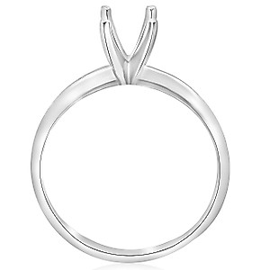 P3 POMPEII3 Engagement Ring Setting Four Prong Solitaire14K White Gold - Size 8