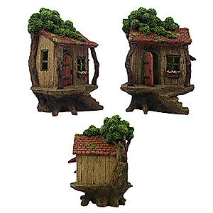 PRETMANNS Fairy Garden Fairy Houses – Fairy Garden Houses for Outdoor - Large Fairy Tree House with a Door That Opens – 9” High - Fairy Garden Supplies for Miniature Garden Accessories