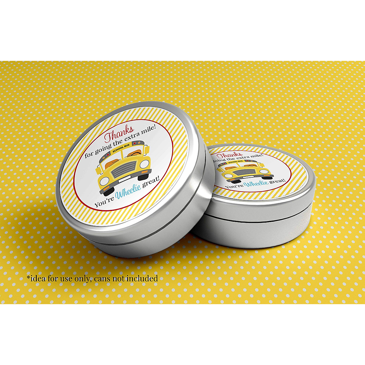 Go The Extra Mile Transportation Themed School Bus Driver Appreciation Thank You Sticker Labels, 40 2" Party Circle Stickers by AmandaCreation, Great for Envelope Seals & Gift Bags