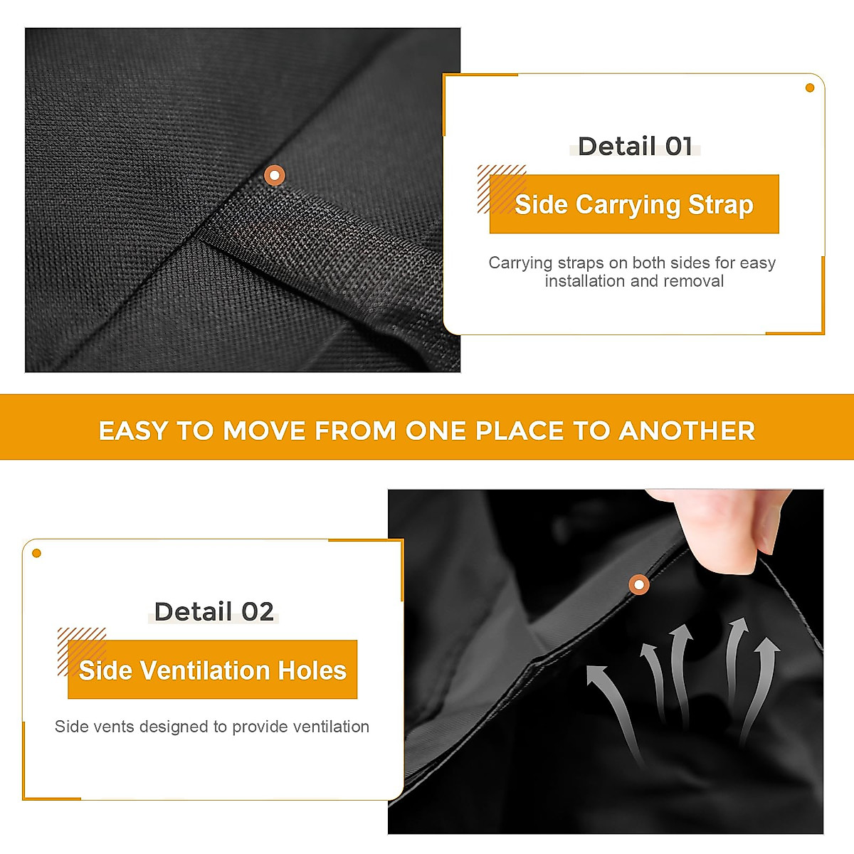 skyfiree Outdoor Patio Swing Cover 420D Waterproof A Frame Porch Swing Cover UV Resistant Weather Protector for Outdoor Courtyard Patio Swing Furniture 71.6x54.7x66.9 Inch (Black)