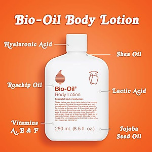 Bio-Oil Moisturizing Body Lotion for Dry Skin, Ultra-Lightweight High-Oil Hydration, with Jojoba/Rosehip/Shea Oil, and Hyaluronic Acid, 8.5 oz