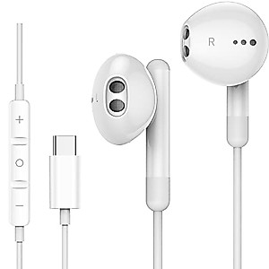 USB C Headphones, Type C Earphones HiFi Stereo in Ear Wired Earbuds USB C Earphones, Type C Headphones with Mic Compatible with Samsung Galaxy S21 Ultra S20 FE Note 10 Google Pixel 6 5 4XL Oneplus 9 8