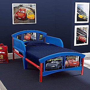 Delta Children Plastic Toddler Bed, Disney/Pixar Cars with Twinkle Stars Crib & Toddler Mattress