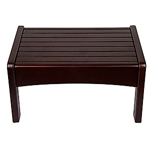 Wildkin Slatted Wooden Step Stool for Kids and Adults, Measures 14 x 9.5 x 7 Inches, Ideal for Kitchen or Bathroom Use, Skid-Proof Design Suitable for Individuals Up to 200lbs, BPA-free (Espresso)