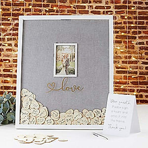 Kate Aspen Wooden Hearts for Guest Book (Set of 75) Wedding Guestbook Alternative Drop Box Hearts, Unfinished Wood Shapes for Crafts