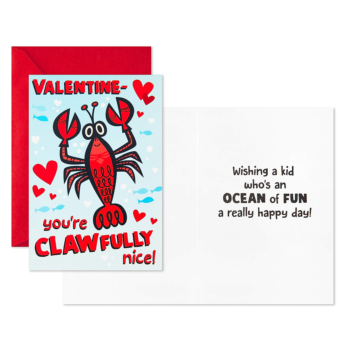 Hallmark Valentines Day Cards Kids Classroom Assortment, 8 Valentine's Day Cards with Envelopes (Sea Creatures)