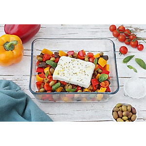 Pyrex Pure Glass – Rectangular Airtight Container with Lid 19 x 14 x 5 cm – 0.8 L, Transparent (5424004)