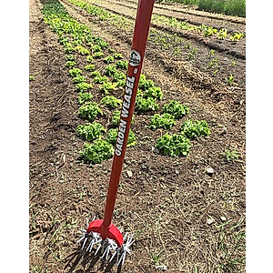 Garden Weasel Cultivator and Hand Tiller 90206 - Garden Tiller with Detachable Tines - Manual Hand Ground Tiller - Weather and Rust Resistant - Carbon Steel