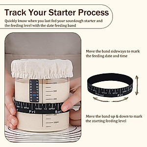 INOBYO Sourdough Starter Glass Jar Kit, 26 OZ Large Wide Mouth Jar for Sour Dough Starter, Easy to Use Sourdough Bread Baking Supplies for Beginners and Pro, 1 Pack