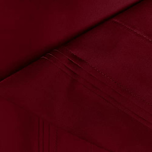 SUPERIOR Egyptian Cotton, 650 Thread Count Solid, Deep Pocket Sheet Set, King, Burgundy, 4-Piece Set