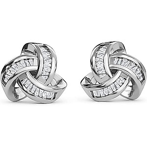 Shop LC Knot Earrings - Real Diamond Love Knot Stud Earrings For Women - Platinum Plated 925 Sterling Silver Celtic Knot Studs with Genuine Diamonds Jewelry Birthday Gifts for Women