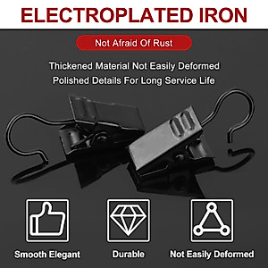 Gisafai Christmas Asphalt Shingles Roof Light Clips Mini Light Clips for Gutters Hooks for Hanging Christmas Outdoor Decoration, Electroplated Iron(Black,50 Pcs)