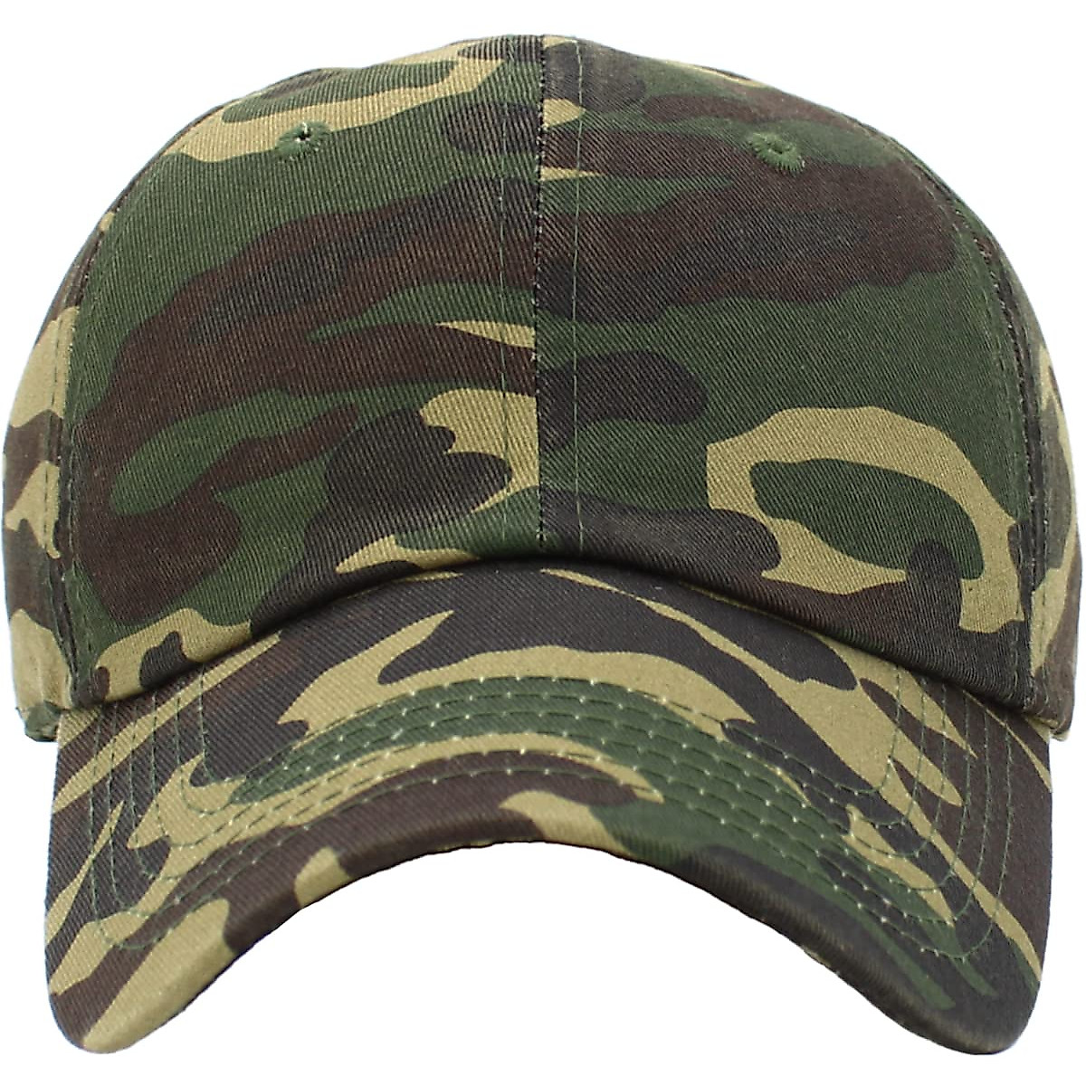 KB-LOW CAM Classic Cotton Dad Hat Adjustable Plain Cap. Polo Style Low Profile (Unstructured) (Classic) Camouflage Adjustable