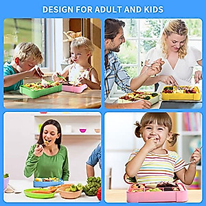 LOVINA Bento Box for Adult Kids, Stylish Teens Adult Lunch Box Containers With 5 Compartments, Durable, Microwave/Dishwasher Safe, BPA-Free, Perfect for On-the-Go Meal(Blue)