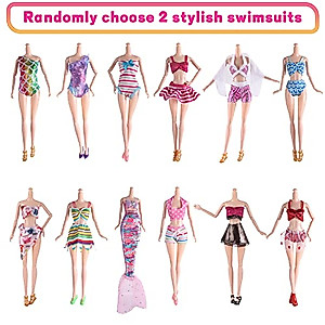 106Pcs Doll Clothes and Accessories Closet Wardrobe Playset for 11.5 Inch Girl Dolls Including Wardrobe, Shoes Rack ,Suitcase, Clothes, Dresses, Swimsuits, Shoes Hangers, Necklace ,Bags