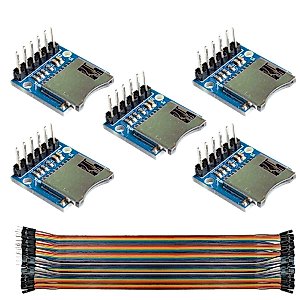 DAOKI 5Pcs TF Micro SD Card Module Memory Shield Module Micro SD Storage Expansion Board Mini Micro SD TF Card with Pins for Arduino ARM AVR with Dupont Wire