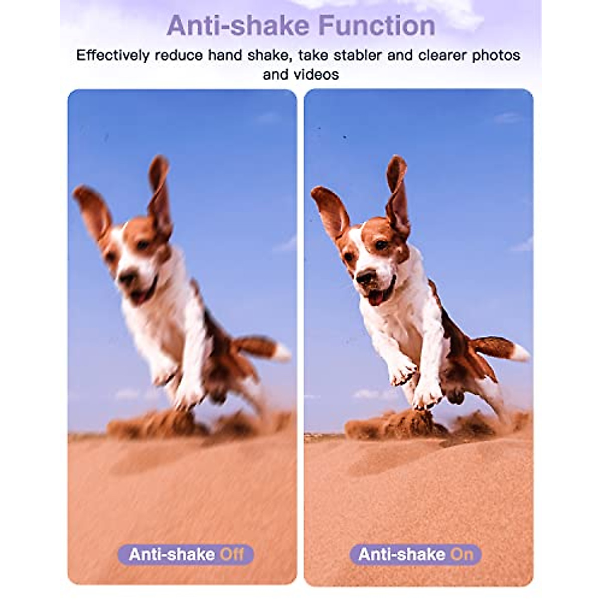 Digital Camera, Zostuic 2.7K Autofocus 48MP Kids Camera with 32 GB Card 16X Zoom Compact Portable Mini Toy Cameras Christmas Birthday Festival Gift for Kid Children Teens Girls Boys(Purple)