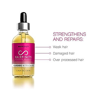Hairfinity Botanical Hair Oil - Growth Treatment for Dry Damaged Hair and Scalp with Jojoba, Olive, Sweet Almond Oils and More - Silicone and Sulfate Free 1.76 oz