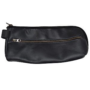 Hide & Drink, Carrying Case Compatible with Switch, Urban Travel Pouch, Soft Storage Bag, Scratch & Bump Protection, Minimalist Essentials, Full Grain Leather, Handmade, Charcoal Black