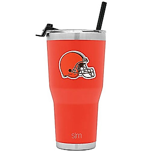 Simple Modern Officially Licensed NFL Cleveland Browns Tumbler with Straw and Flip Lid | Insulated Stainless Steel 30oz Thermos | Cruiser Collection | Cleveland Browns