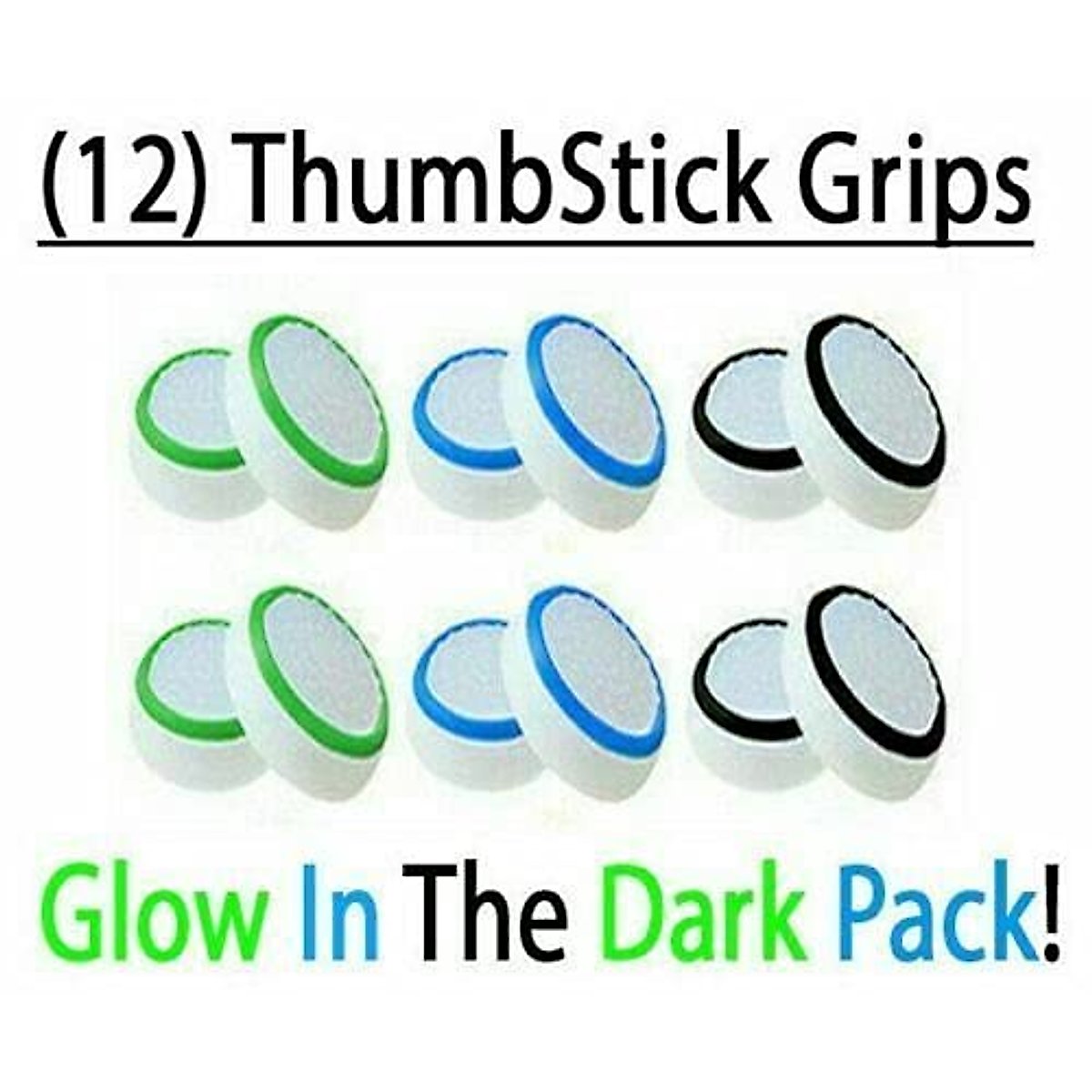 (Set of 12) Analog Stick Joystick Controller Performance Thumb Grips Compatible with PS5, PS4, Xbox One, Xbox Series X/S