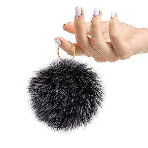 Tatuo DIY Faux Fur Pom Poms Ball with Press Button Removable Fluffy Pompom for Knitting Hats Shoes Scarves Bag Accessories (Neutral Color, 14)
