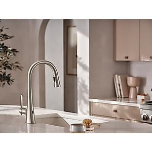 Moen 9126EWSRS Kurv Collection Motionsense Wave Sensor Touchless One Handle High Arc Pulldown Modern Kitchen Faucet Featuring Power Clean, Spot Resist Stainless