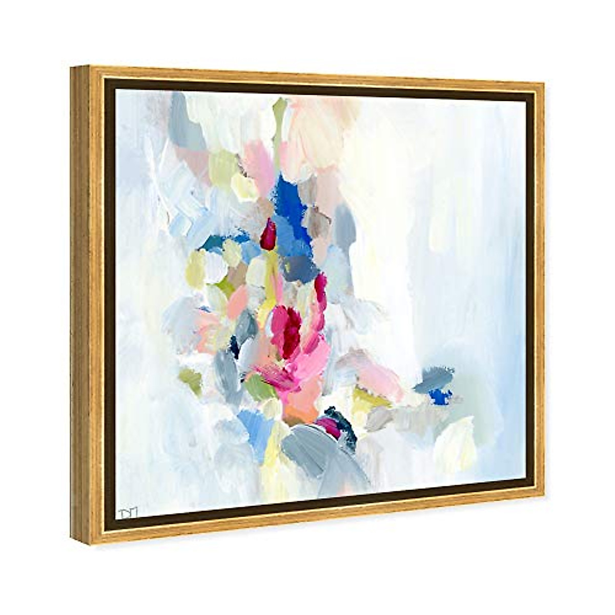 The Oliver Gal Artist Co. Abstract Wall Art Canvas Prints 'Mi Alegria' Paint Home Décor, 30x30, Gold Frame