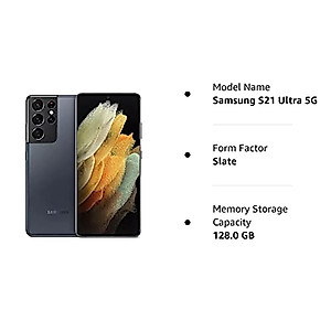 Samsung Galaxy S21 Ultra 5G G998U Verizon + GSM Unlocked Phantom Navy Blue (Renewed)