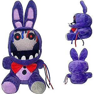 Helltaker Withered Purple Bunny Plush Toys, 11 Inches Security Breach Bonnie Doll for Adult Kids Birthday Gift (11 Inches Bunny)