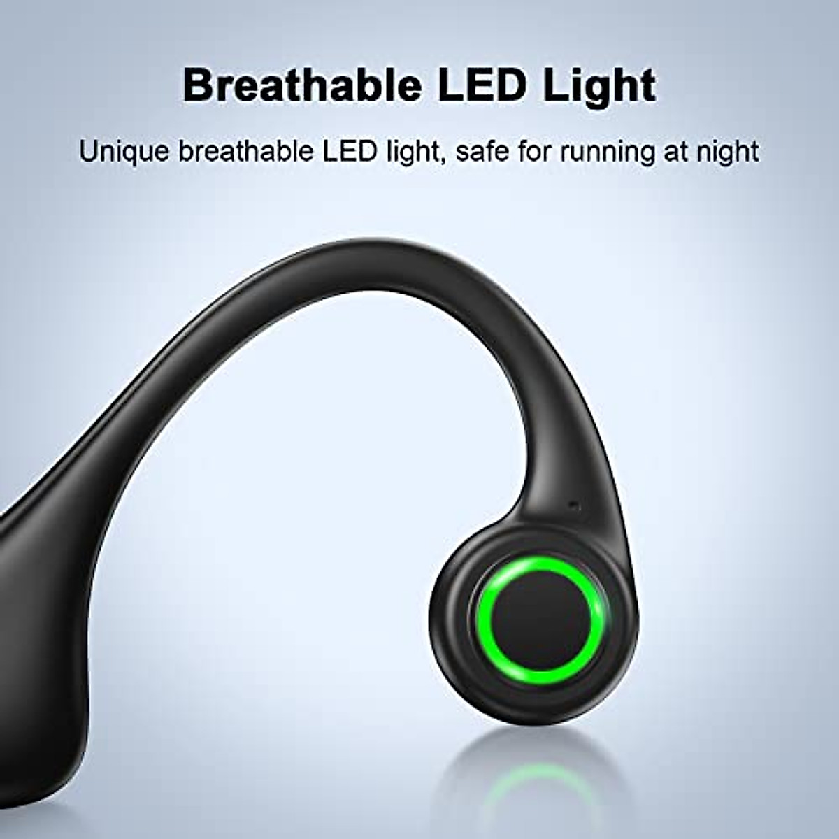 Bone Conduction Headphones, TELNP Open Ear Wireless Headphones, Bluetooth Headphones 5.0 with Breathing Light, Quick Stable Connection, IPX7 Sweatproof for Sports Running Fitness