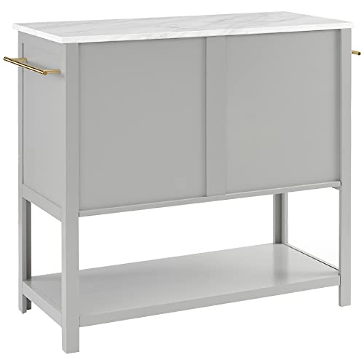 Crosley Furniture Katrina Kitchen Island with Faux Marble Top, Gray
